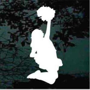 Cheer Squatting Silhouette Vinyl Decal Sticker - NiceDecal