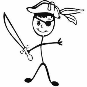 Boy Pirate Stick Figure Vinyl Decal Sticker - NiceDecal