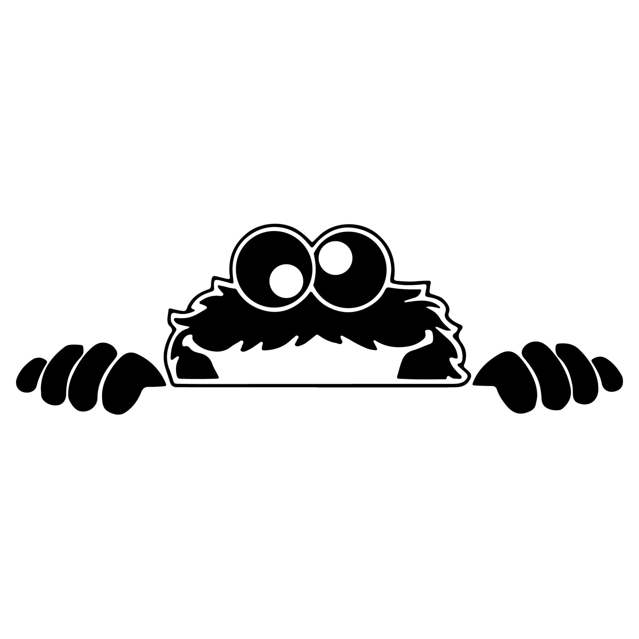 Cookie Monster Peeking Window Decal Sticker - NiceDecal