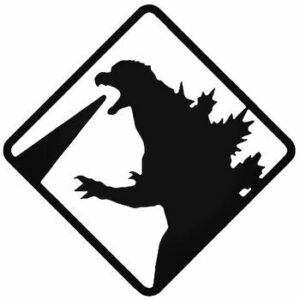 Godzilla Beware Of Godzilla Vinyl Decal Sticker - NiceDecal