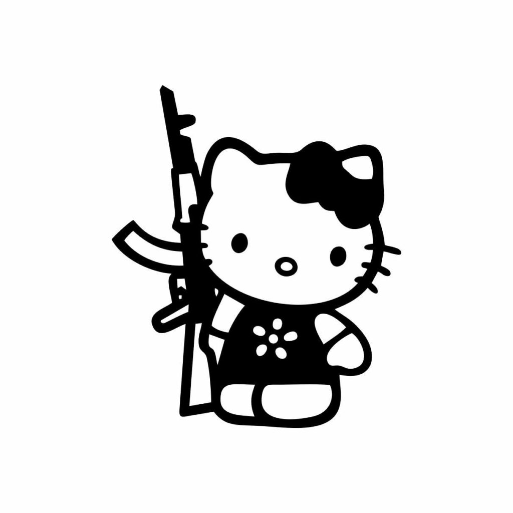 Hello Kitty Ak47 Vinyl Decal Sticker - NiceDecal