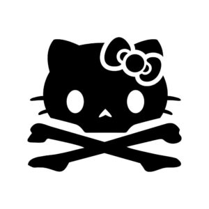 Hello Kitty Death Skull Crossbones Vinyl Decal Sticker - NiceDecal