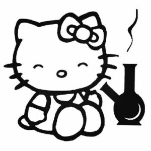 Hello Kitty Stoned Weed Vinyl Decal Sticker - NiceDecal