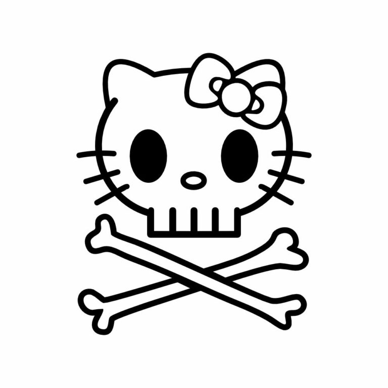 Hello Kitty s Hello Kitty Punisher Skull And Crossbones Vinyl Decal ...