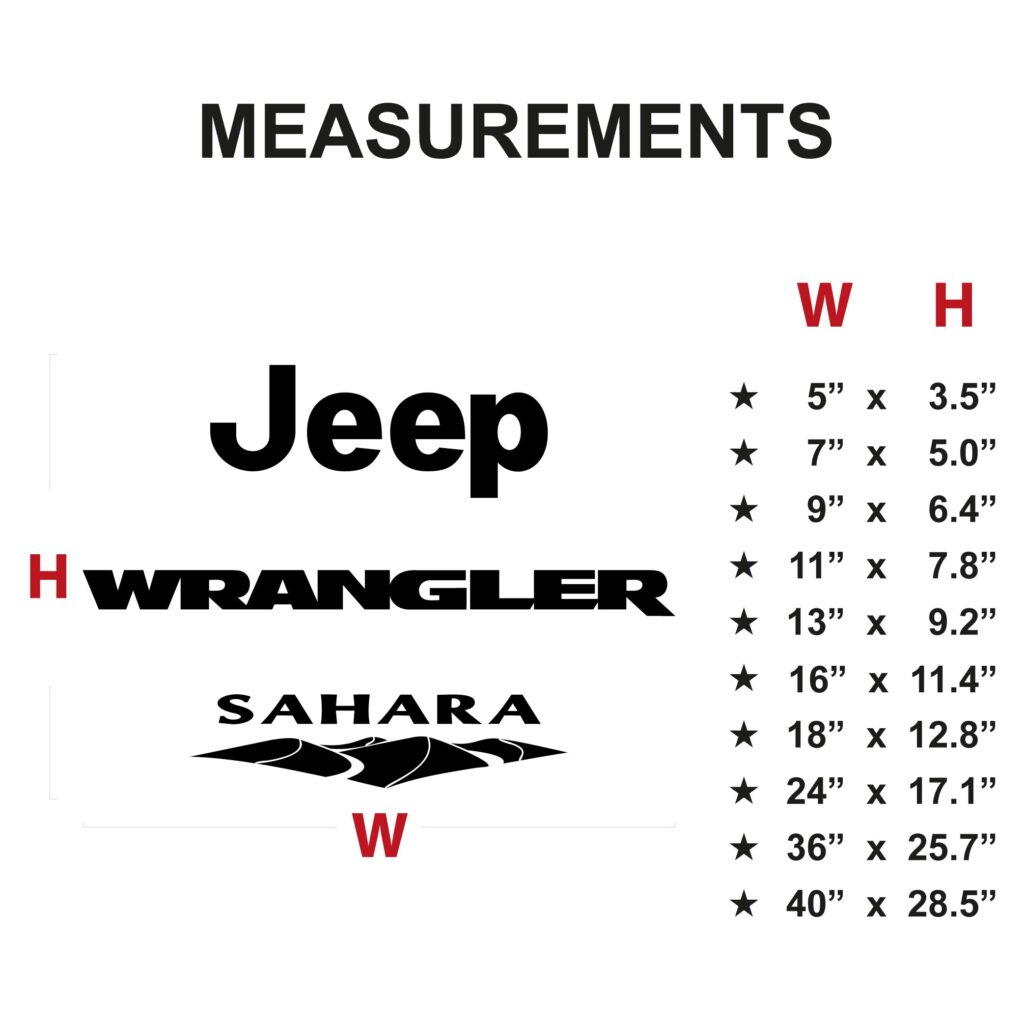 Jeep Wrangler Sahara Vinyl Decal Sticker - NiceDecal