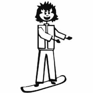 Snowboarding Sport Stick Figure 1 Vinyl Decal Sticker - NiceDecal