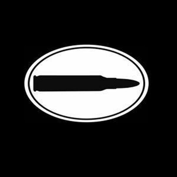 Bullet Oval Guns Window Decal Sticker - NiceDecal