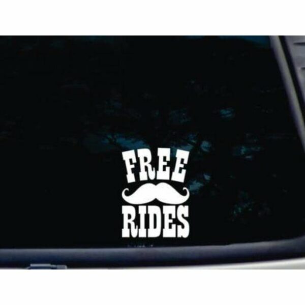 Free mustache rides Window Decal Sticker - NiceDecal