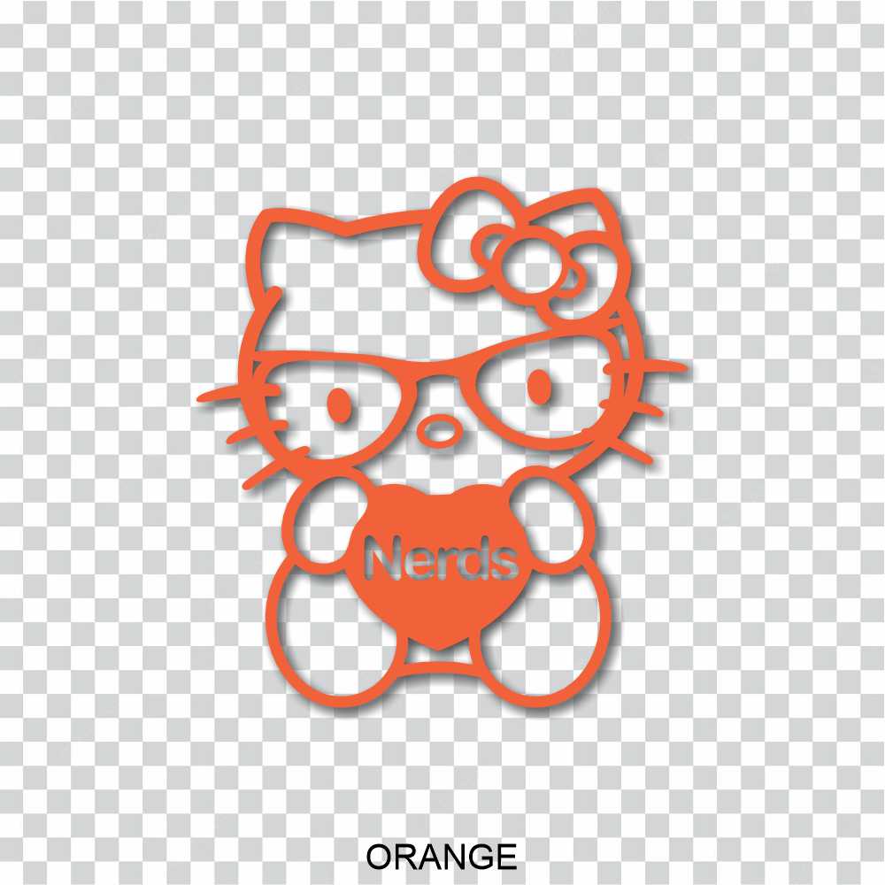 Hello Kitty I Love Nerds Coloring Pages
