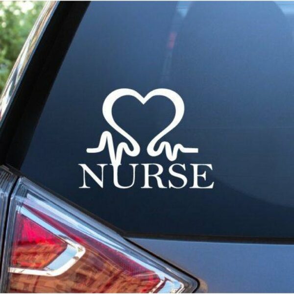 Nurse Nursing Heartbeat EKG Heart Decal Sticker - Nurse Gift - NiceDecal