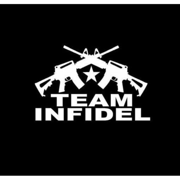 Punisher Skull Team Infidel Crossed Ar Military Window Decal Stickers ...