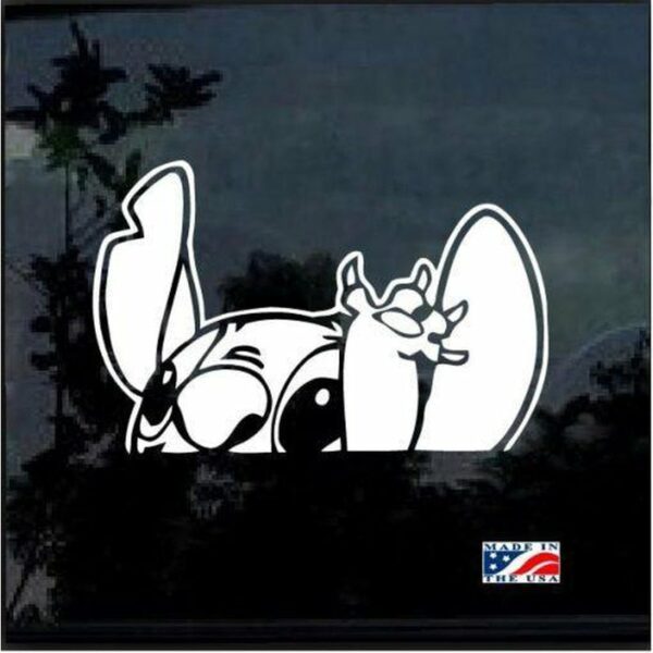 Stitch Waiving Lilo & Stitch Window Decal Sticker - NiceDecal